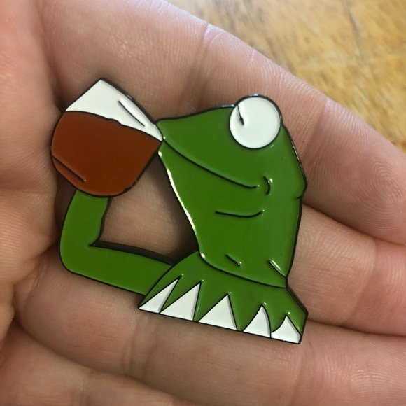 Other | 525 Enamel Pin Kermit Frog Sips Tea Meme | Poshmark